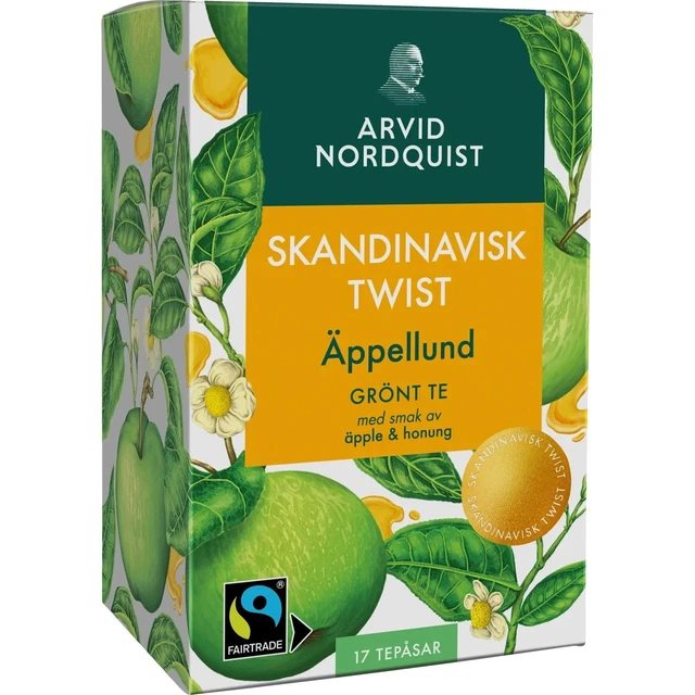 6X ARVID NORDQUIST Green Tea Äppellund 17 Bags Apple Honey Fairtrade ...