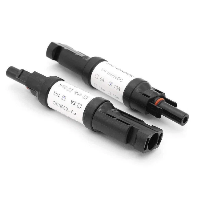 4X SOLAR PV Solardiodenstecker Solardiode 15A-30A Stecker Diode ...