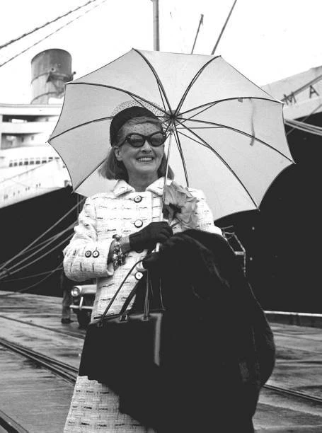 HOLLYWOOD ACTRESS BETTE Davis wears sunglasses after she disem- 1967 ...
