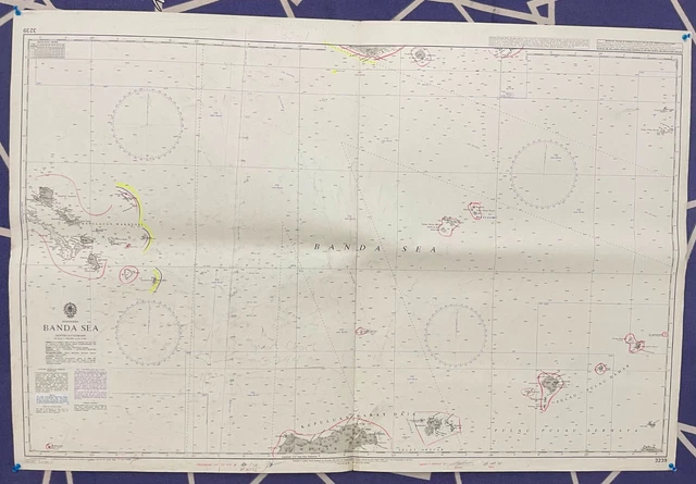 AMIRAUTÉ 3239 INDONÉSIE Banda Mer Carte Tableau Maritime Genius ...