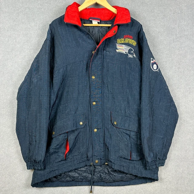 VINTAGE ADELAIDE CROWS Jacket Mens Medium Navy Blue Snap Zip ...