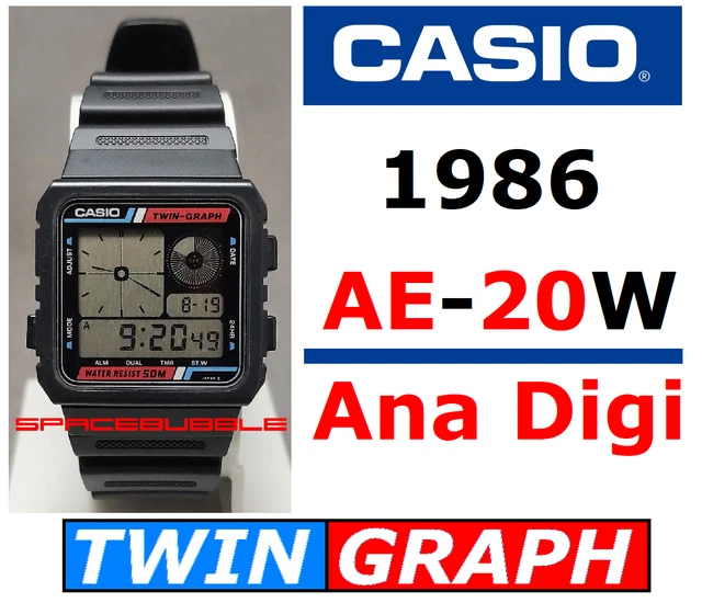MONTRE CASIO VINTAGE AE-200 Twin-Graph module 588 Japan EUR 200,00 ...