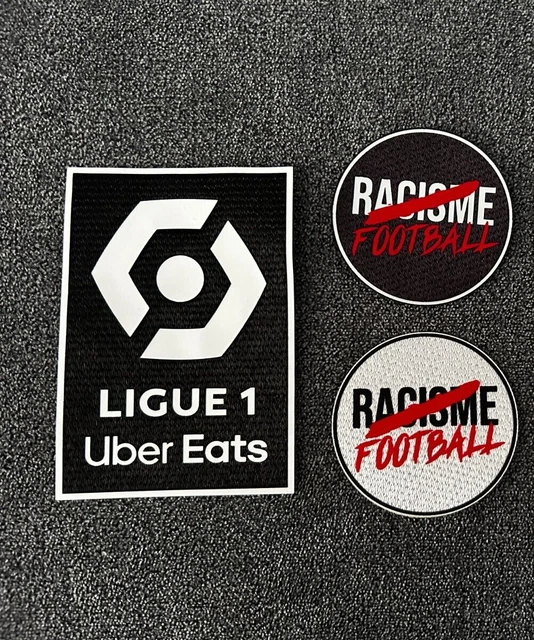 PATCH LIGUE 1 L1 thermocollant LFP 2023 2024+Logo Racisme noir et blanc ...