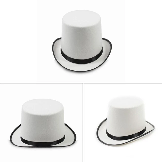 WHITE TOP HAT Magician Top Hat Bowler Top Hat Halloween Jazz Stage ...