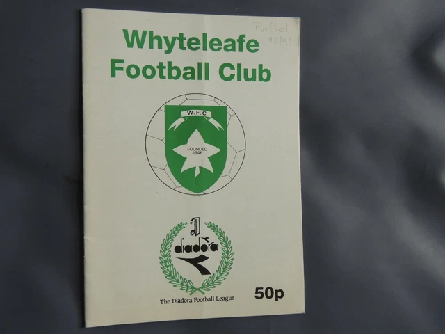 WHYTELEAFE V PURFLEET: 13th February 1993 ( Diadora Football League ) £ ...