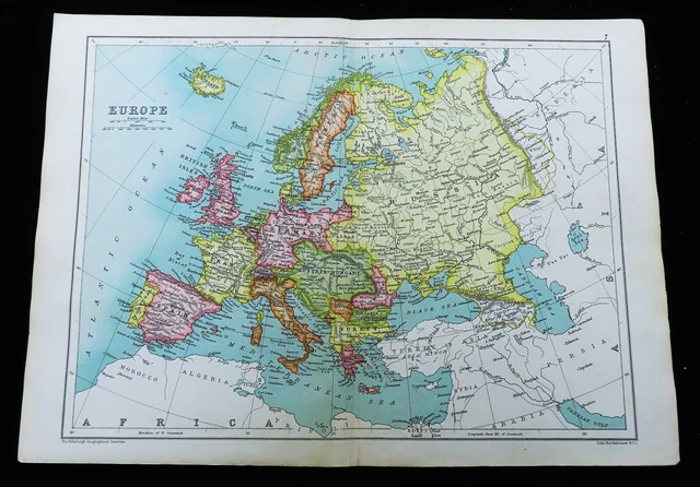 ANTIQUE MAP OF Europe Old European Empire Border Territory Austro ...