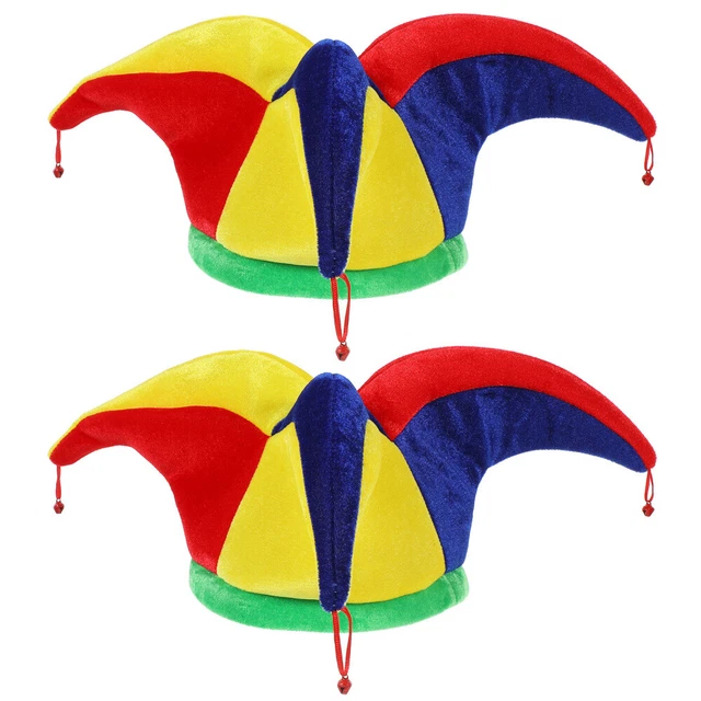 2 PCS JESTER Hat Adults Clown Triangle Party Supplies with Bells for £ ...