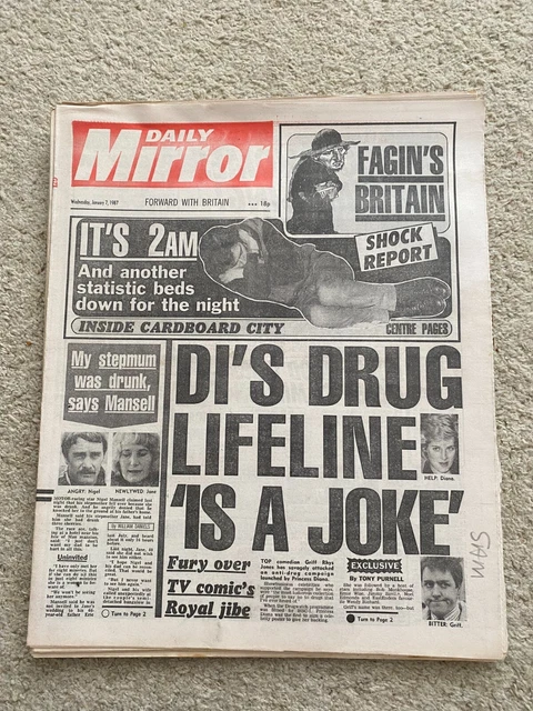 DAILY MIRROR NEWSPAPER 7th January 1987 Page 3 Ruth Gordon Crossroads ...