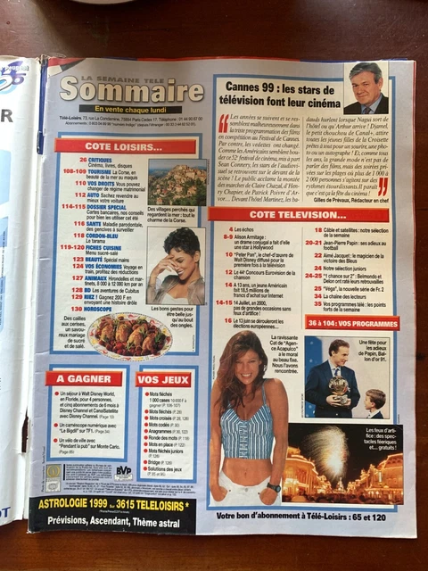 TÉLÉ LOISIRS 24/05/1999; Alison Armitage/ Nayah/ Delon et Belmondo EUR ...