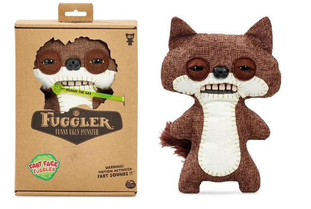 NEW FUGGLER FUNNY Ugly Monster 22cm Brown Fart Face Suspicious Fox ...
