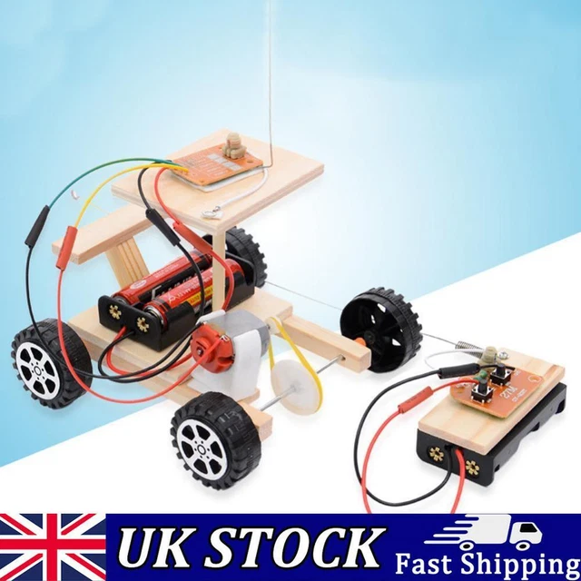 DIY VEHICLE TOY Battery Powered Wooden Car Model Toy for Scientific ...