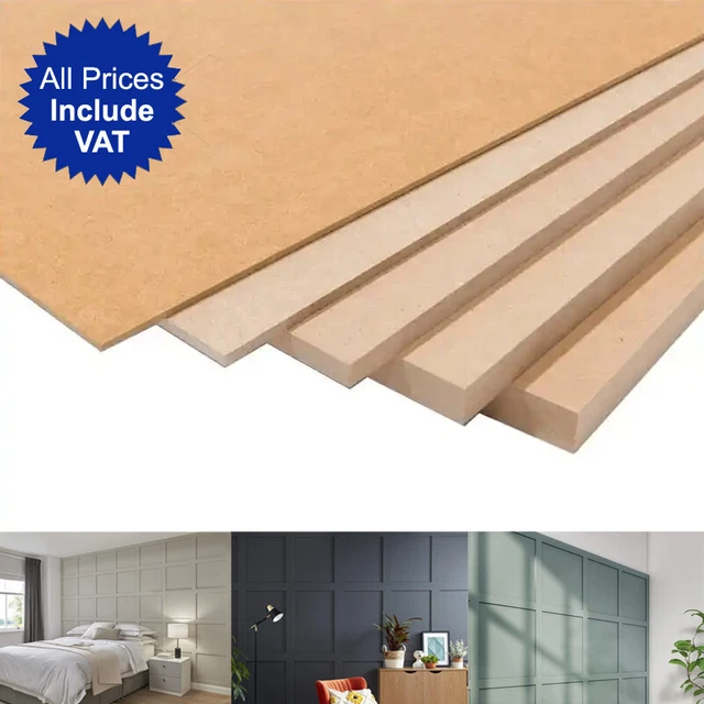 MDF WALL PANELS DIY Shaker Style Wall Panelling Kit MDF Strips Wood ...