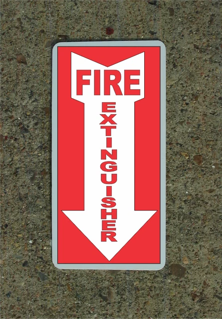 FIRE EXTINGUISHER ARROW Metal Sign 6"x12" Red & White £12.65 - PicClick UK