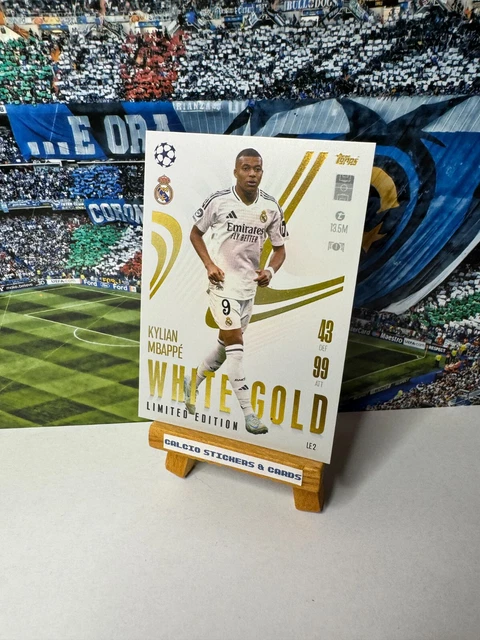TOPPS MATCH ATTAX EXTRA 2024/25 2025 Kylian Mbappe White Gold Limited ...