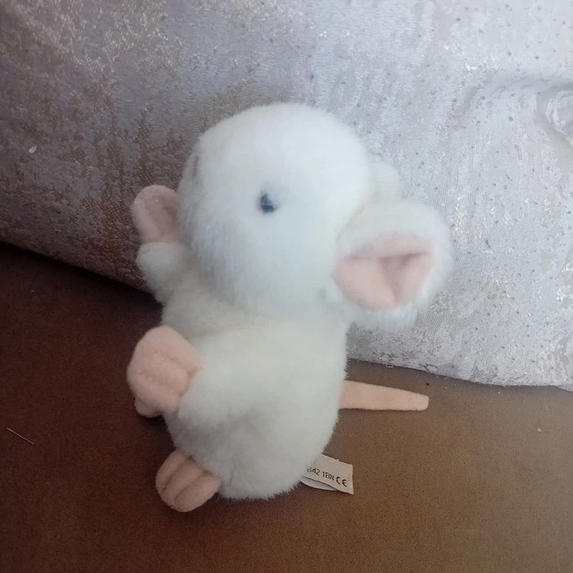 KCI TOYS - White Mouse - Small Plush Soft Toy 5" Realistic Rat Pink ...