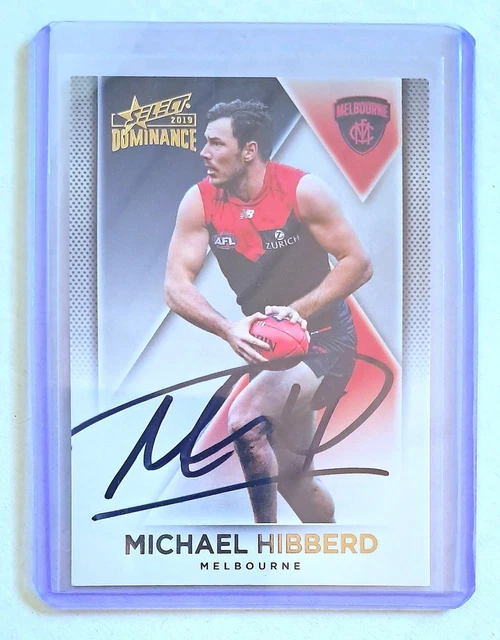 SIGNED MICHAEL HIBBERD Melbourne Demons 2019 AFL Select Dominance Card ...