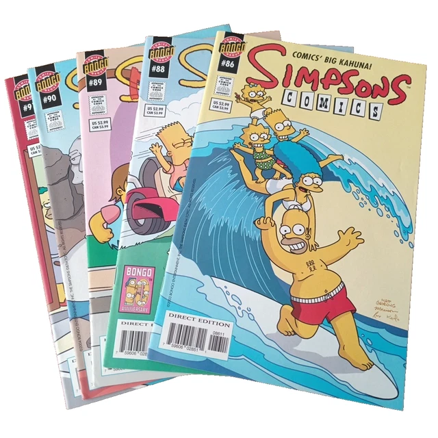 SIMPSONS COMICS US Direct Edition #86,88-91 5x Bongo Comics Matt ...