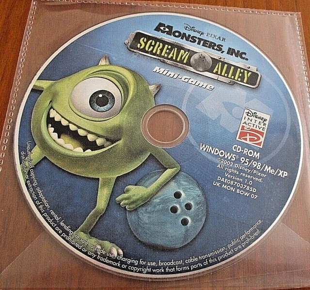 PC CD-ROM DISNEY Pixar Monsters Inc Scream Alley Windows EUR 3,49 ...