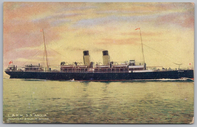 SS ANGLIA L&NW Line Ship LNWR Railway Official Postcard £1.99 - PicClick UK