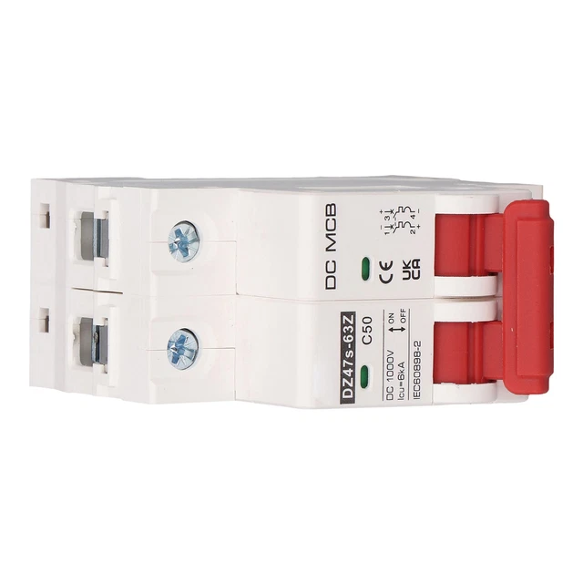 DC CIRCUIT ISOLATOR 1000V Miniature Circuit Breaker 2P For PV System £ ...