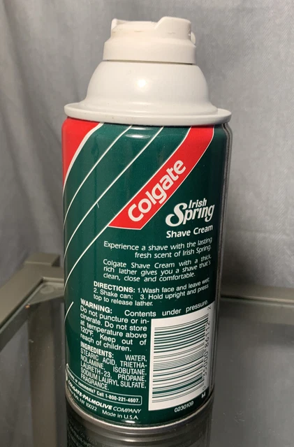 VINTAGE COLGATE IRISH Spring Scent 11 oz. Shave Cream Shaving Movie ...