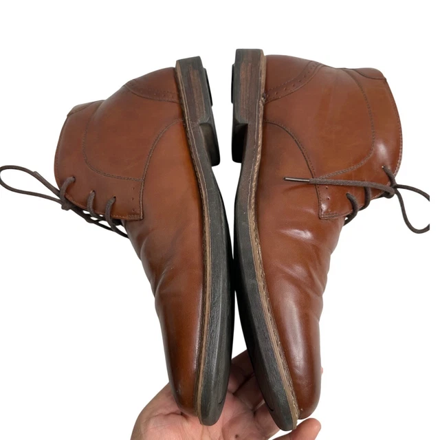 NUNN BUSH MEN'S 9M Brown Leather preppy Chukka Boots Lace Up Dress ...