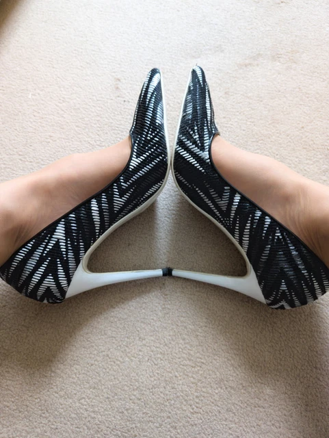 D'ORSAY HEELS GOOD Used Condition Shoes Size 7 Worn Zebra Stripe ...