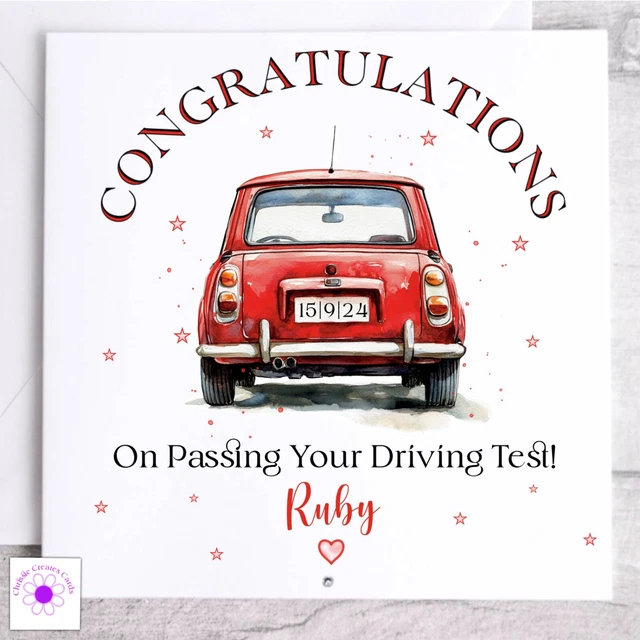 PERSONALISED CONGRATULATIONS ON Passing Your Driving Test | Male ...