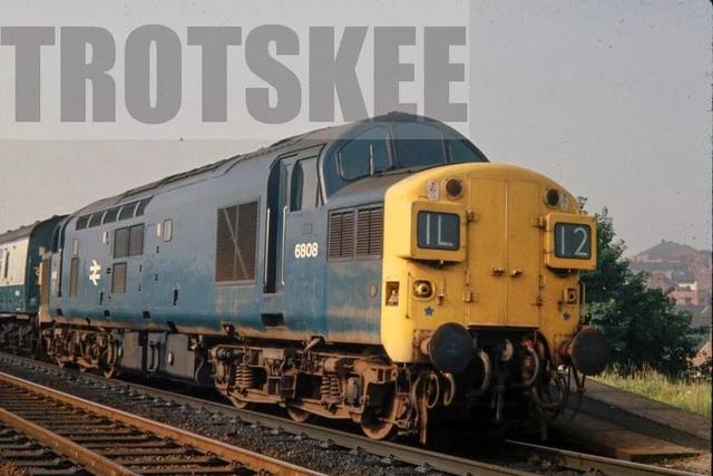 35MM SLIDE BR British Railways Diesel Loco Class 37 D6808 Didcot 1973 ...