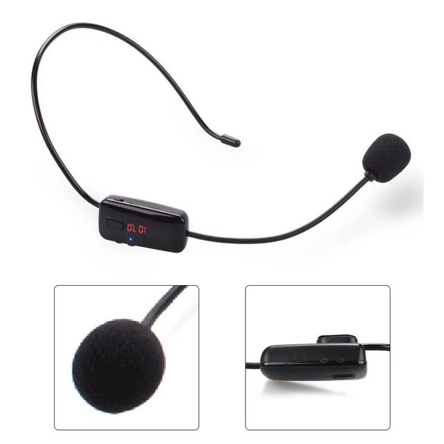 BLACK FM WIRELESS Microphone Headset Versatile Amplification Easy £14. ...