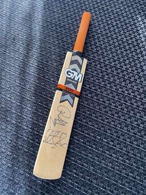 ROSS TAYLOR AND dawid malan signed gm hero original mini cricket bat £ ...