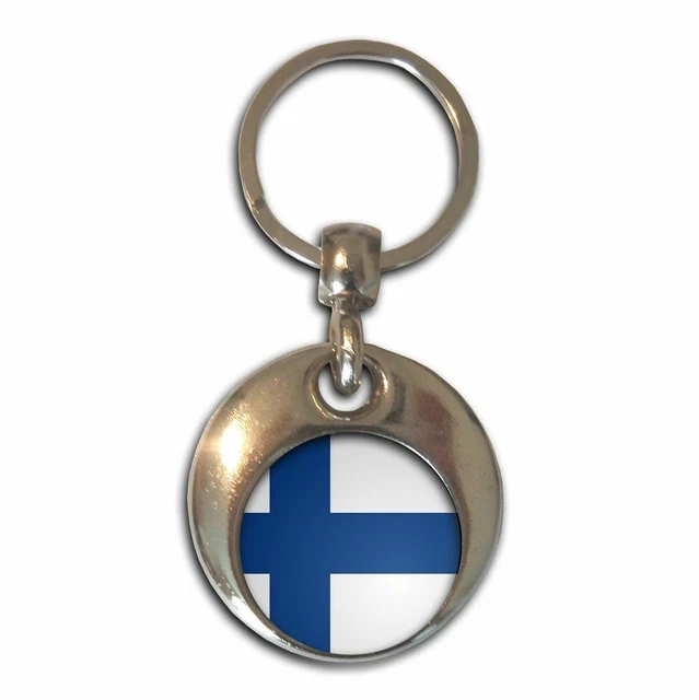 FINLAND FLAG - Chrome Round Double Sided Key Ring New EUR 7,04 ...