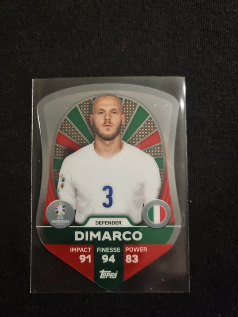 CARTE TOPPS MATCH Attax Uefa Euro 2024 Dimarco #Sc4 Chrome Shield Italia Italie EUR 6,50 ...