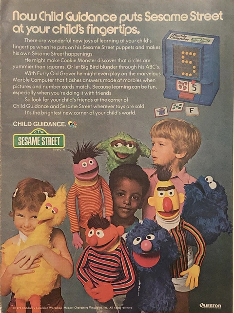 PRINT AD 1973 Sesame Street Hand Puppets Bert Ernie Big Bird Child ...