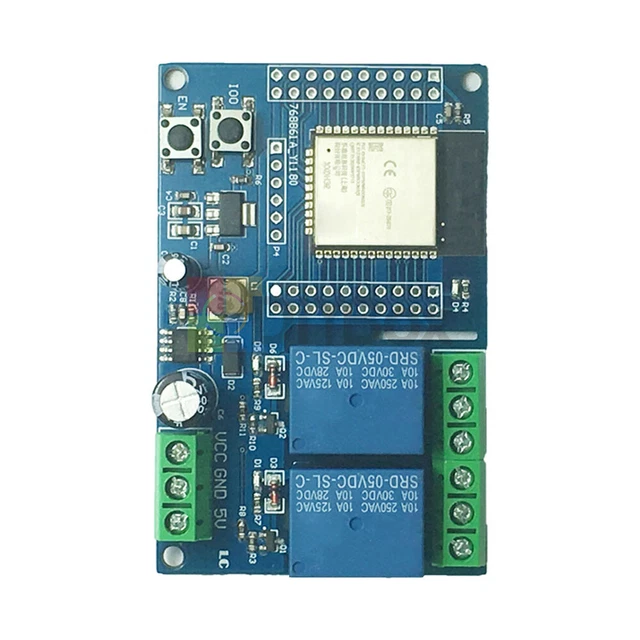 2-CHANNEL ESP32-. DEVELOPMENT Board WIFI Relay Module DC5-60V Power ...
