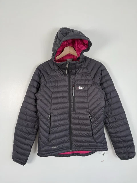 RAB JACKET SIZE UK 10 Coat Grey Microlight Alpine Puffer Down Longer ...