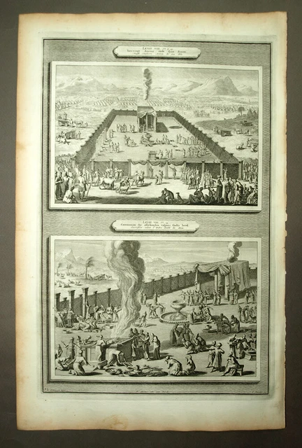 MOISE CONSECRATES AARON AND HIS SONS Ancient Bible Board Engraving 1700 ... MOISE CONSECRATES AARON AND HIS SONS Ancient Bible Board Engraving 1700 ...