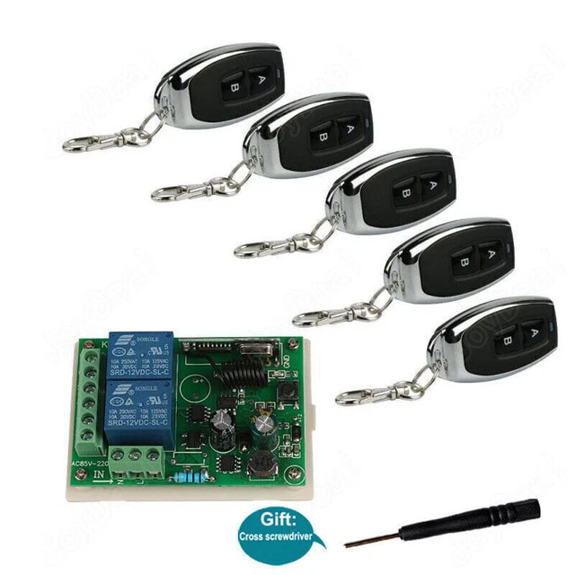 433MHZ WIRELESS REMOTE Control Switch 2CH Relay Receiver Module RF ...