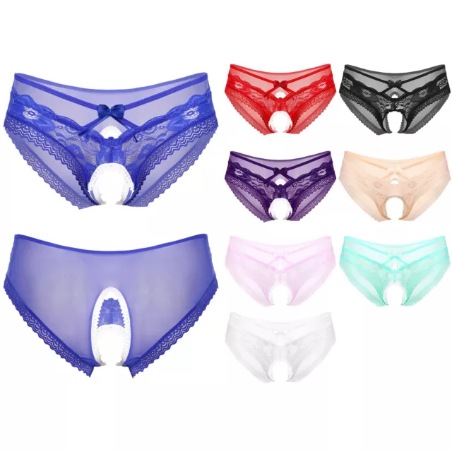 IEFIEL HERREN SISSY Slips Spitzen Bikini Briefs Offen Schritt Unterhose ... IEFIEL HERREN SISSY Slips Spitzen Bikini Briefs Offen Schritt Unterhose ...