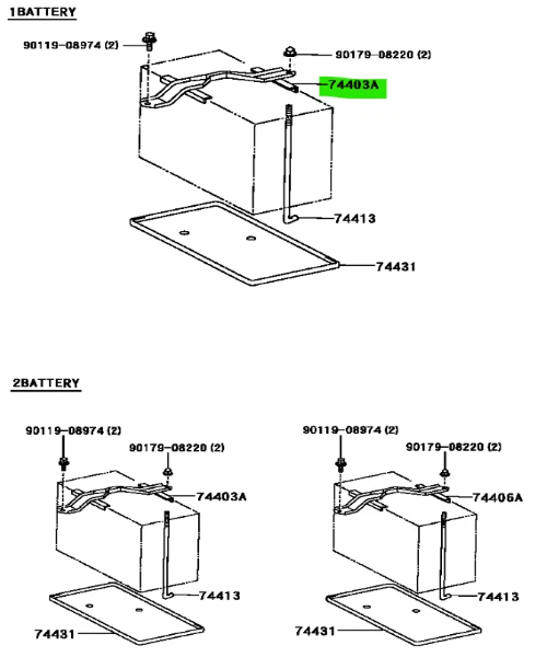 TOYOTA HILUX 4RUNNER TRUCK CARRIER BATTERIE d'origine JDM OEM 74403 ...