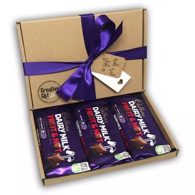 CADBURYS DAIRY MILK Fruit & Nut Chocolate Bars Gift Box Birthday ... CADBURYS DAIRY MILK Fruit & Nut Chocolate Bars Gift Box Birthday ...