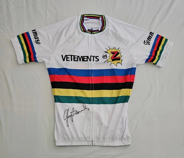 GREG LEMOND SIGNED 1990 World Champion cycling jersey Z-Tomasso Tour de ...