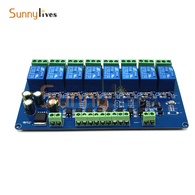 8 CHANNEL RS485 Relay Module Board Modbus RTU 485 Remote Control Switch ...