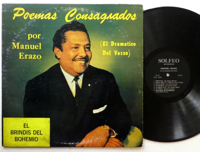 MANUEL ERAZO POEMAS Consagrados LP VG++ vinyle latin #2910 EUR 23,20 ...