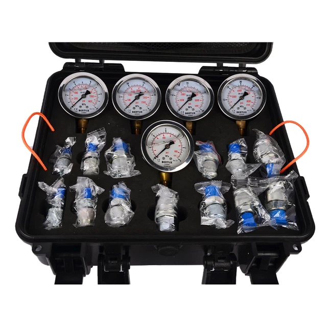 HYDRAULIC PRESSURE TEST Kit Diagnostic 5 Gauge 14 Tee Connectors 13 ...