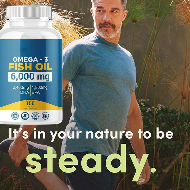 OMEGA-3 FISH OIL 6000 Mg with Maximum EPA DHA - Supports Brain, Liver £ ...