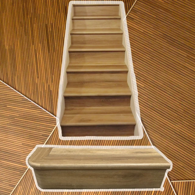 OAK STAIR CLADDING 12 Step Kit + Bullnose Bottom Step LVT / SPC HARE ...