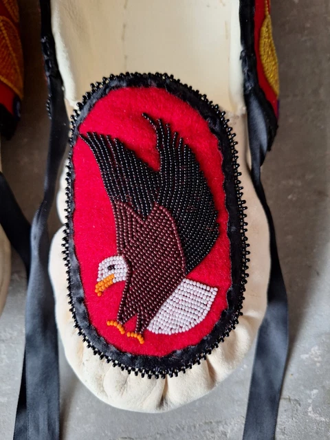 PAIR OF MARTHA Berry Native American Cherokee Beadwork Moccasins Beaded ...