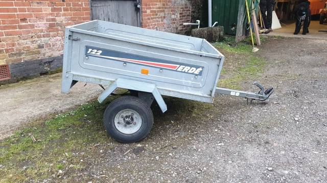 ERDE 122 GALVANISED single axle tipper trailer, 4' x 3', tailgate ...