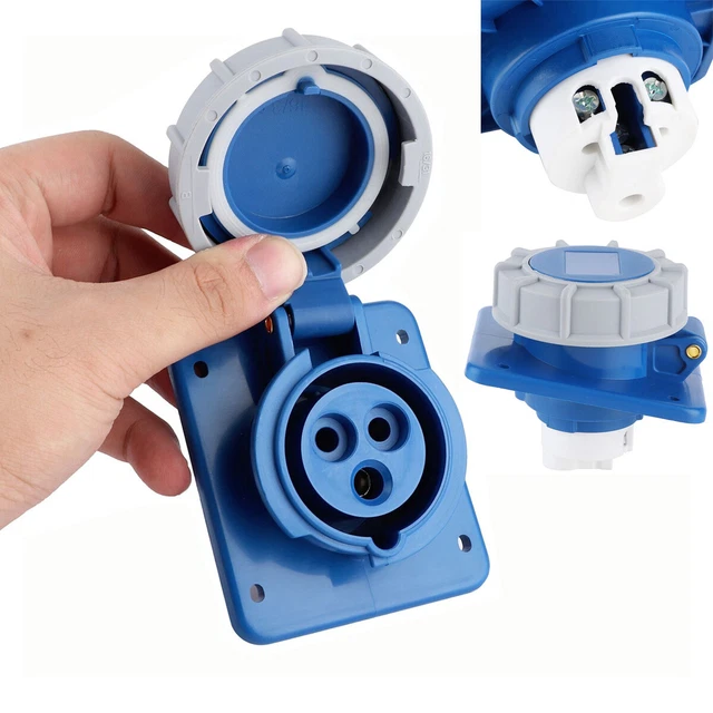 16A 250V POWER Inlet Electrical Socket for Motorhome Caravan RV Boat ...